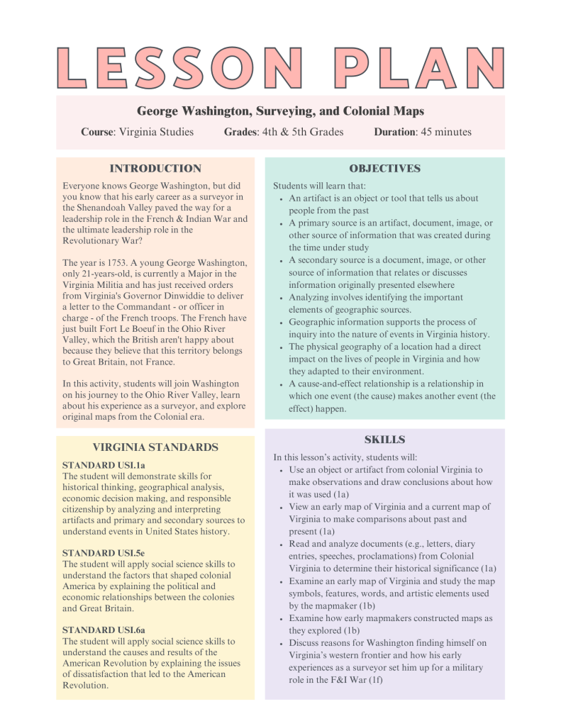Learning Activities - French and Indian War Foundation